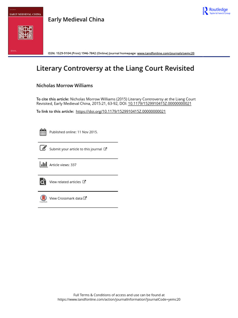 Liang Court Literary Controversies | PDF