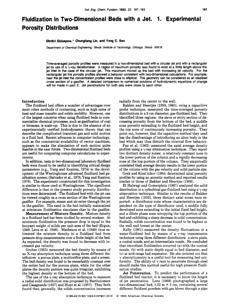 Porosity in 2D Fluidized Beds with Jets | PDF | Flow Measurement | Density