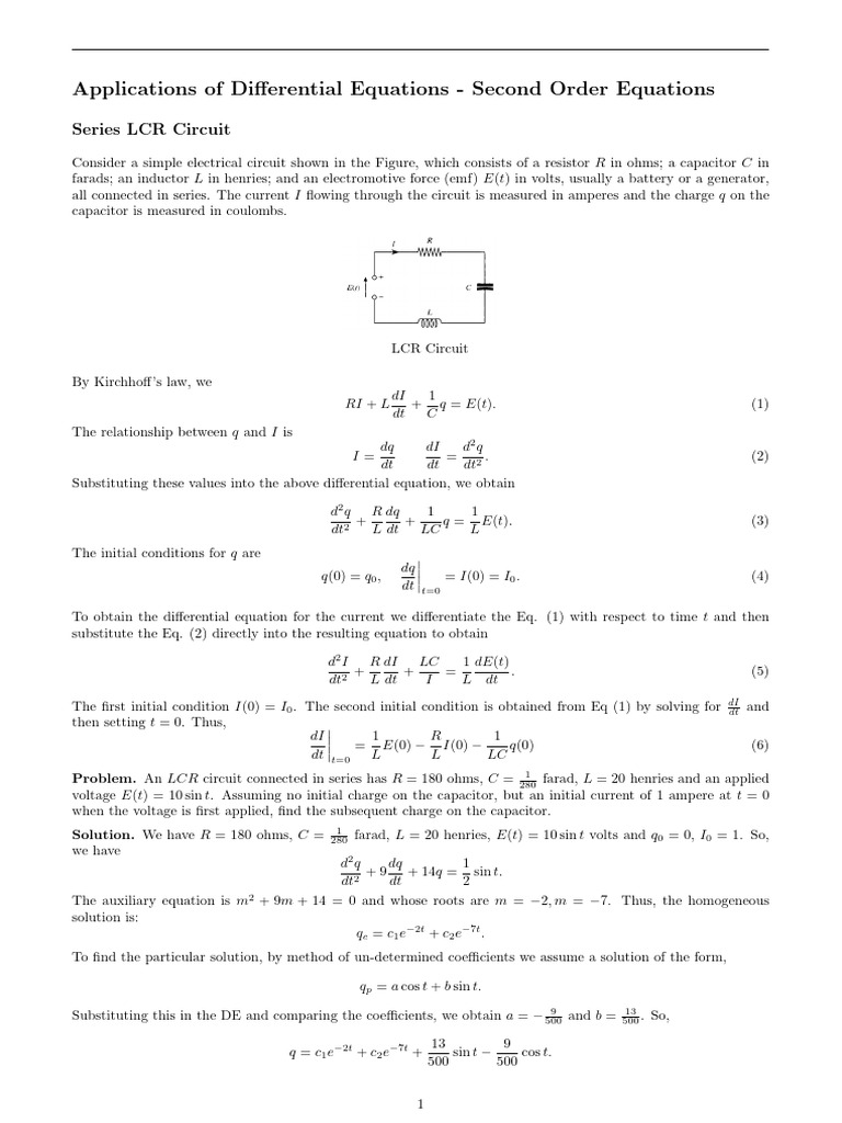 LCR Circuit Theory Problems | PDF | Electrical Network | Series And Parallel Circuits