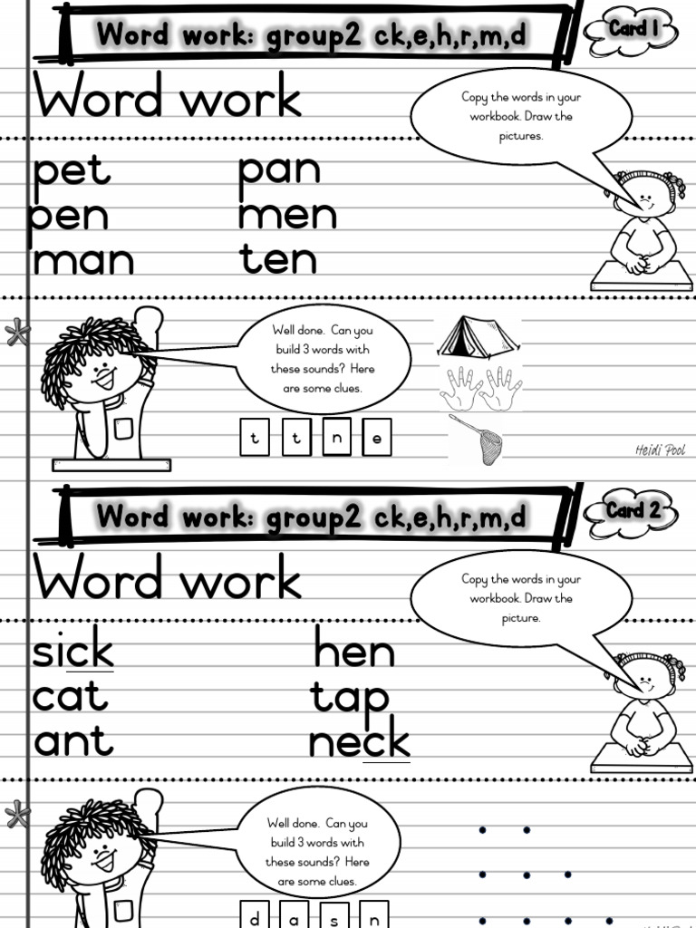 19 March Word Work Activity Card For WCED Heidi Pool Group 2 Jolly ...