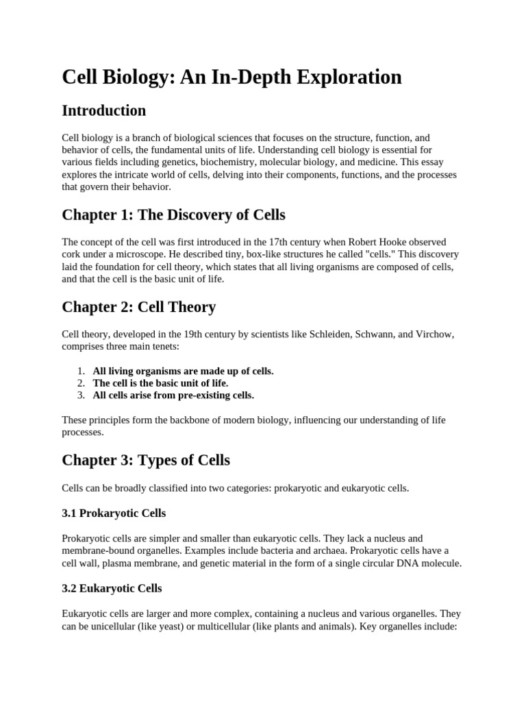 In-Depth Cell Biology Overview | PDF | Cell (Biology) | Stem Cell