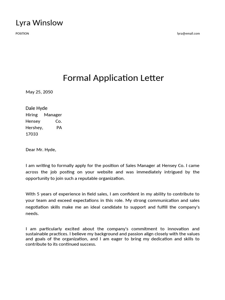 Formal-Application-Letter-Template | PDF