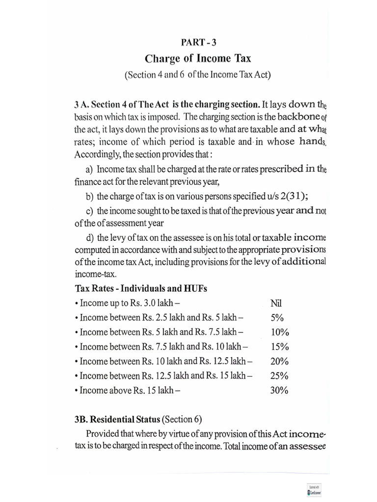 Charge of Income Tax Notes | PDF