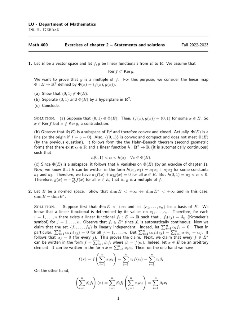 Math400 Exercises Chapt2 Co 1 | PDF | Compact Space | Mathematical Objects
