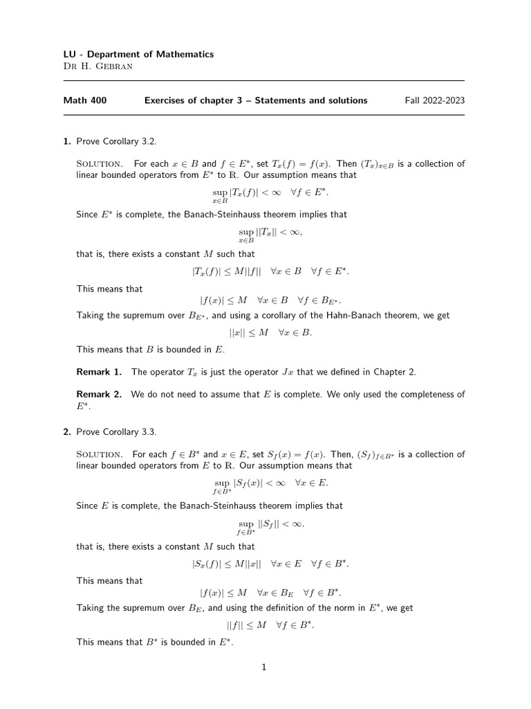 Math 400 Chapter 3 Exercises Solutions | PDF | Mathematics