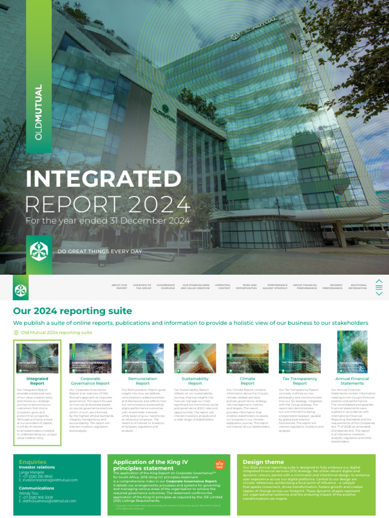 Old Mutual Integrated Report 2024 | PDF | Audit | Governance
