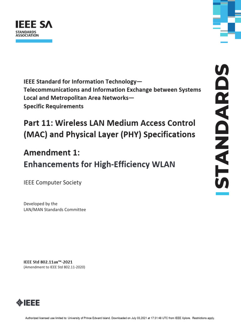 802.11ax 2021 | PDF | Ieee 802.11 | Wireless Lan