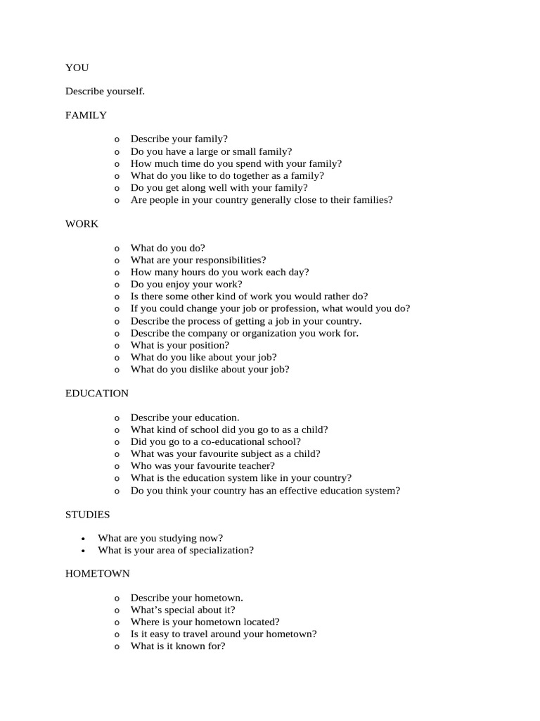 Ielts Speaking Topics Part 1, 2, 3 | PDF | Wedding | Bride