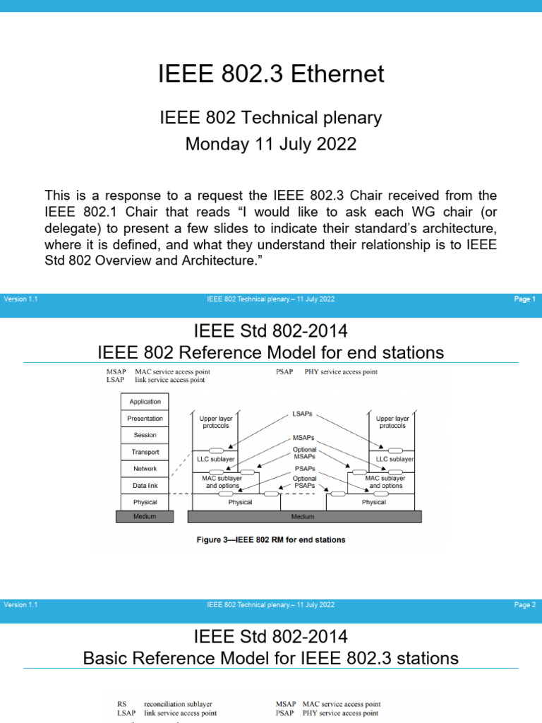 IEEE 802.3 Ethernet - 802d3 - 0722 - Architecture | PDF | Ethernet ...