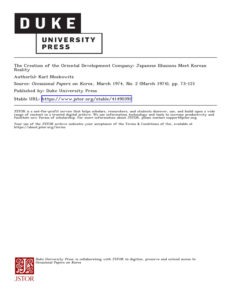 Oriental Development Company: Japan-Korea Dynamics | PDF | Empire Of ...