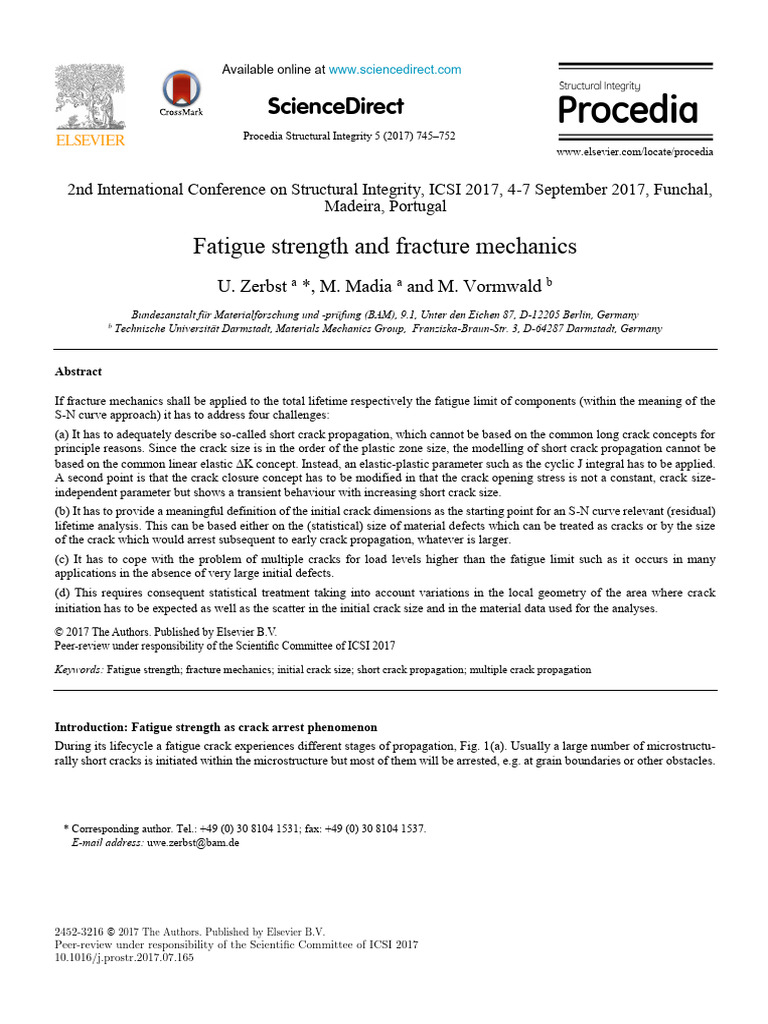 Fatigue Strength and Fracture Mechanics | PDF | Fracture | Fracture Mechanics