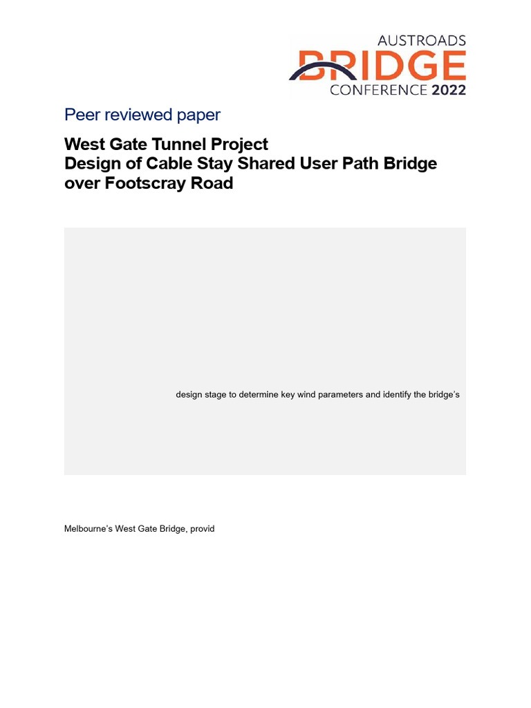Design of Cable Stay Shared User Path Bridge Over Footscray Road | PDF ...