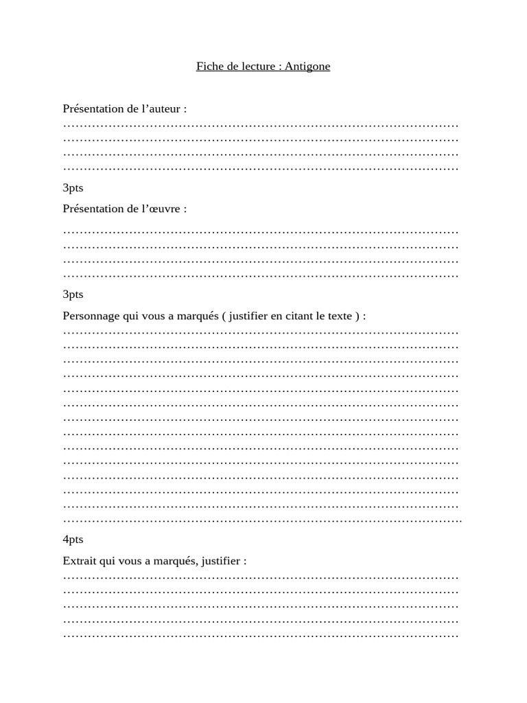 Fiche de Lecture | PDF