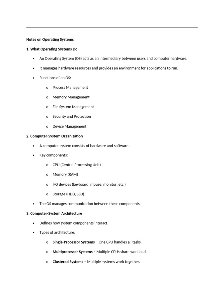 Notes on Operating Systems | PDF | Operating System | Process (Computing)