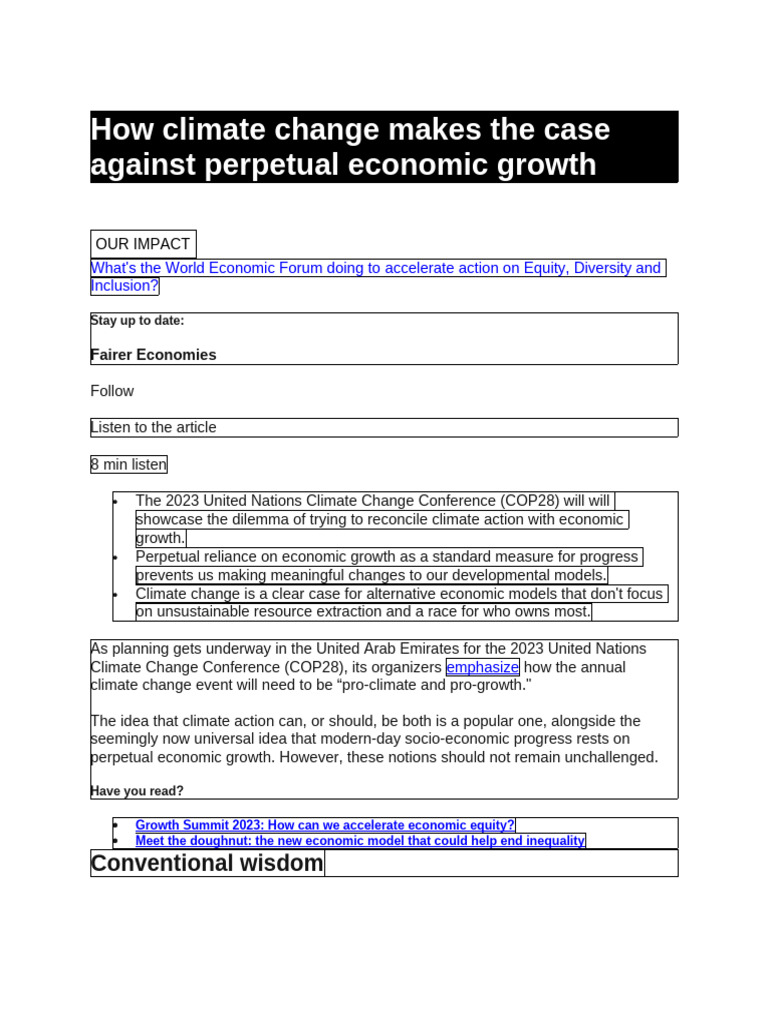 CASE How Climate Change Makes The Case Against Perpetual Economic ...
