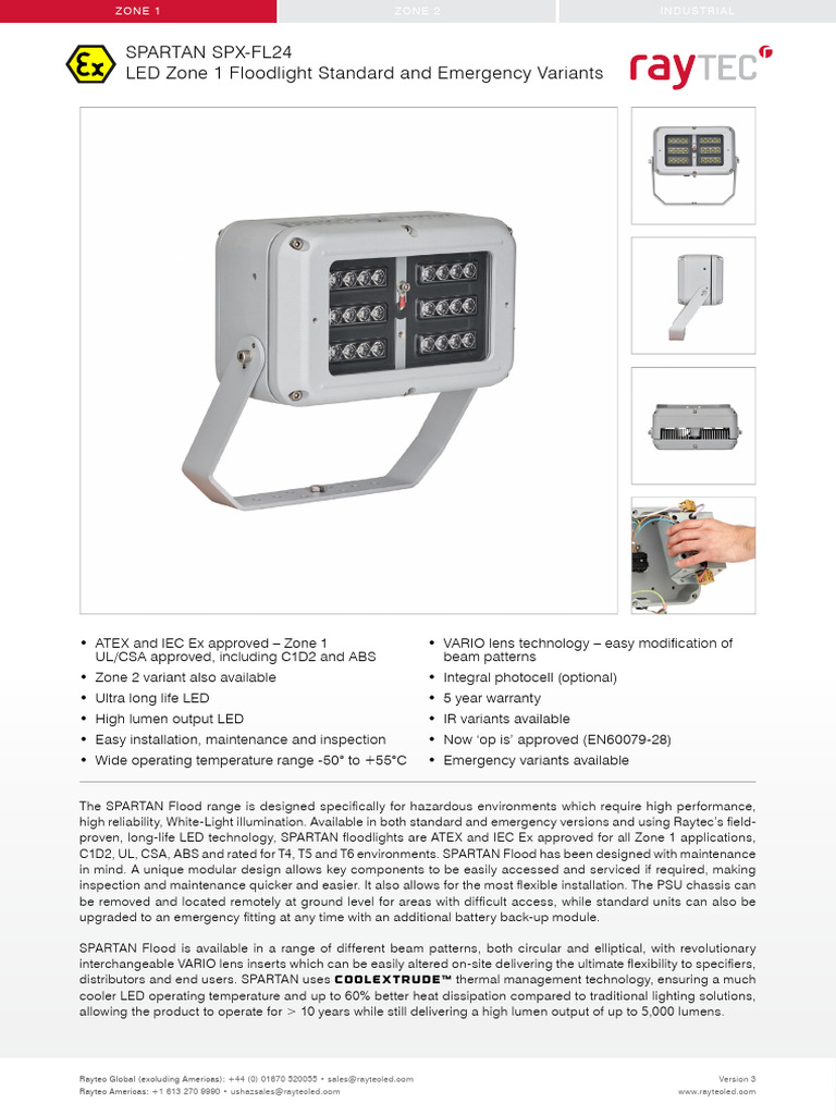 Type 2 Raytec SPX FL24 Exe Standard and Emergency Flood | PDF ...