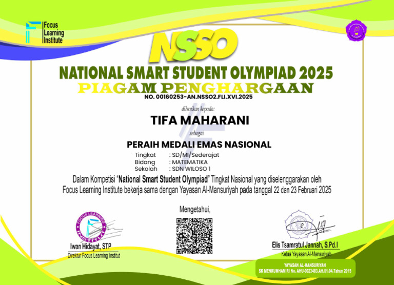 00160253-AN.NSSO2.FLI.XVI.2025 TIFA MAHARANI | PDF