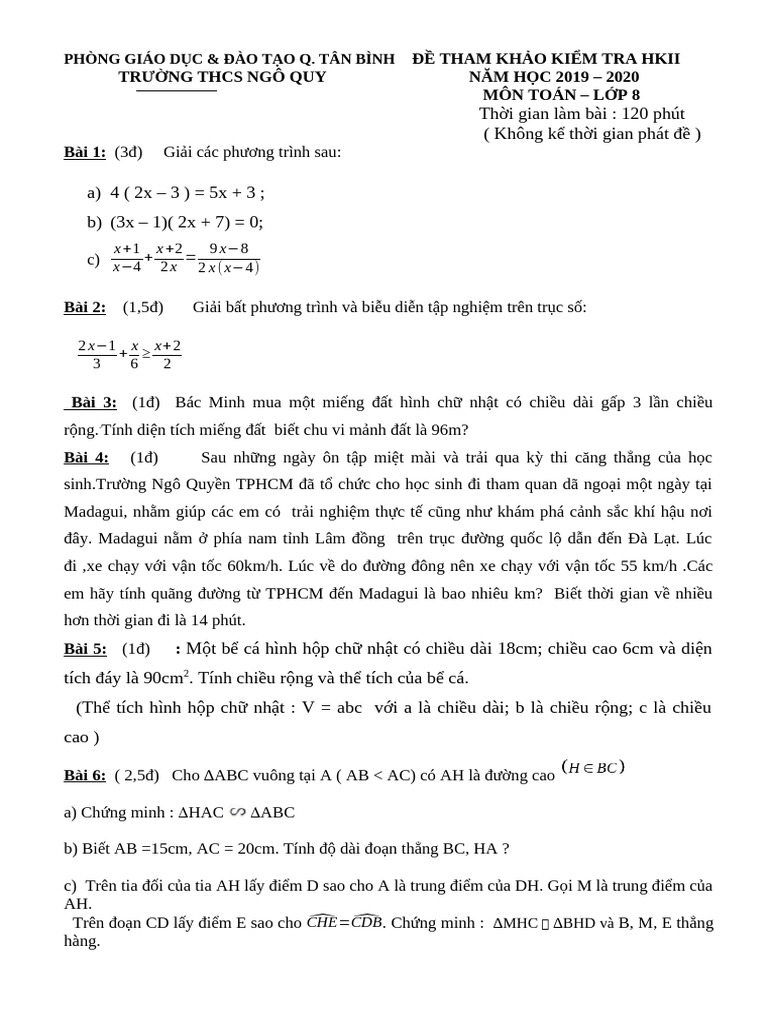 8 - NQ - de TK HK2 - 2020 - 2021 | PDF