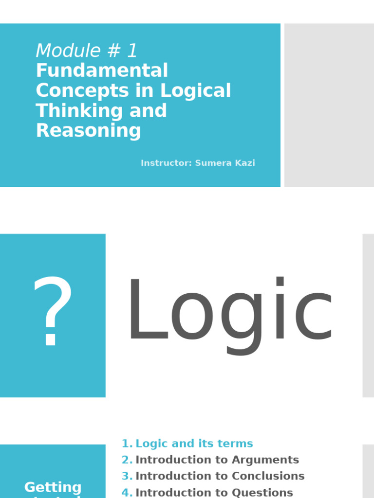 Logical Thinking and Reasoning Basics | PDF | Logic | Argument