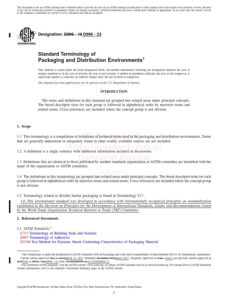 ASTM-D996-23 Terminology of Paking | PDF | Adhesive