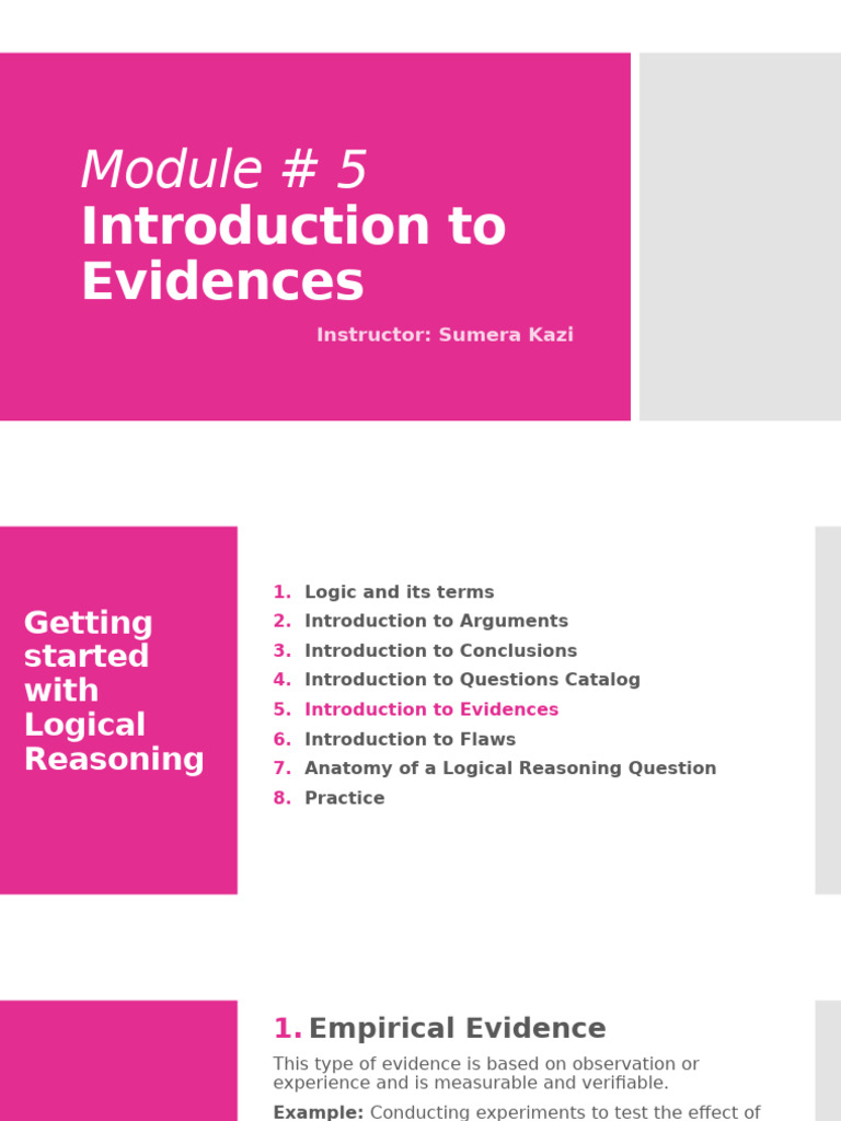 Understanding Types of Evidence in Logic | PDF | Evidence | Experiment