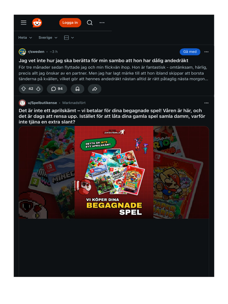 R/sweden: Logga in | PDF