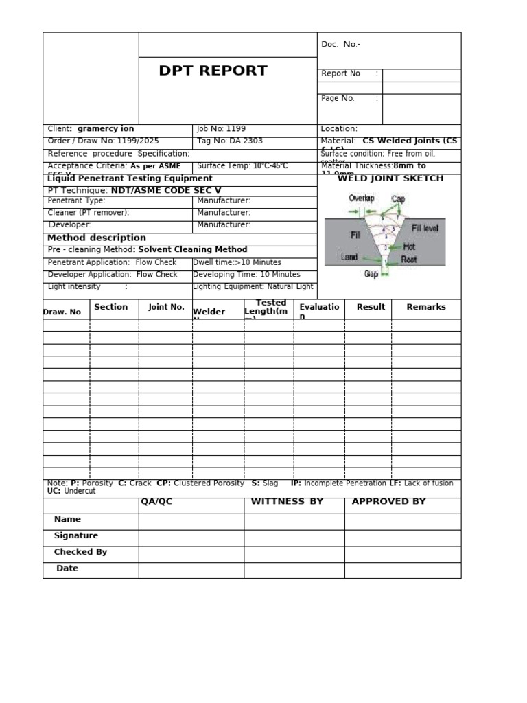 DPT Test Report Format | PDF
