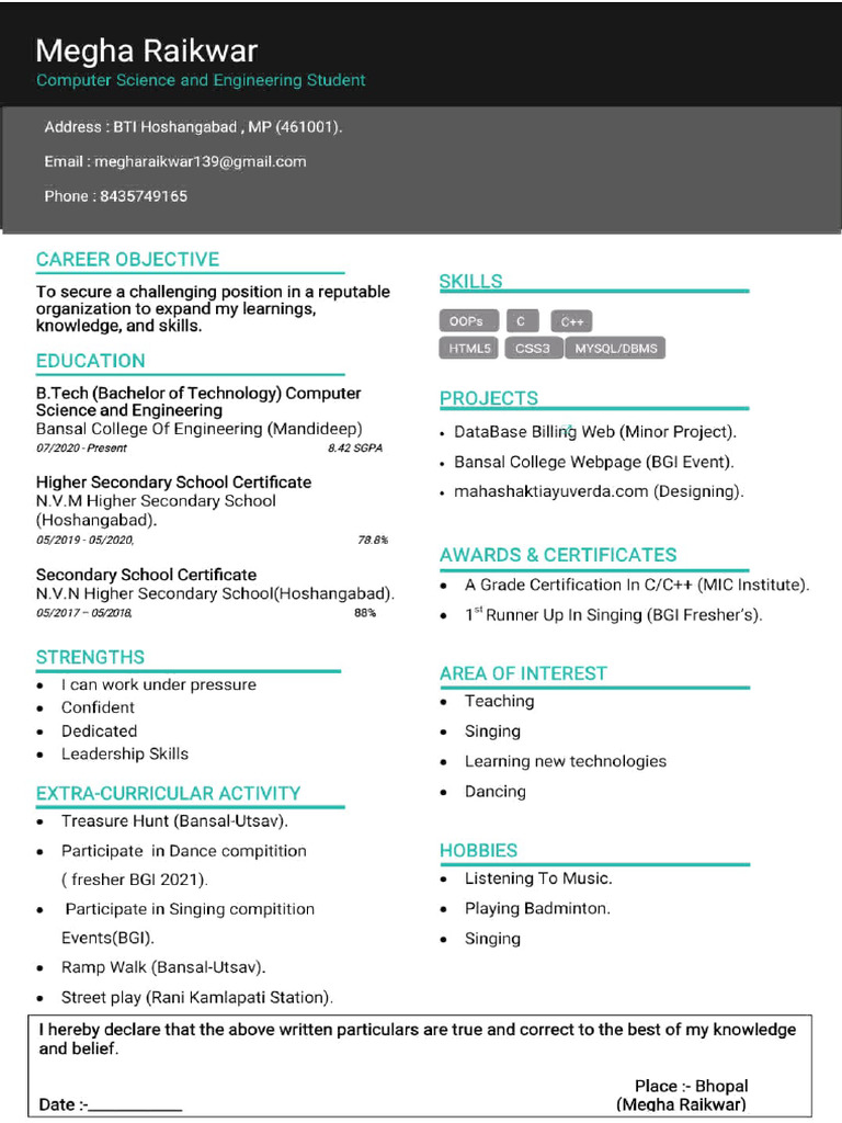 Megha Resume | PDF