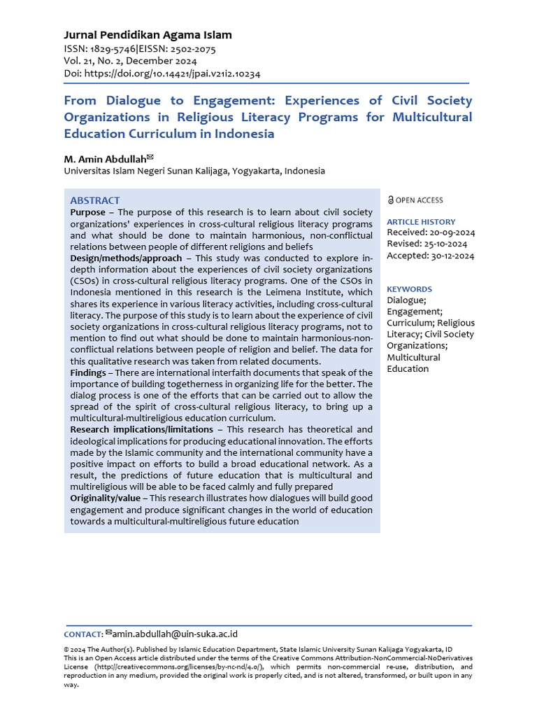 Amin+Abdullah Eng Publish | PDF | Religious Pluralism | Fatwa