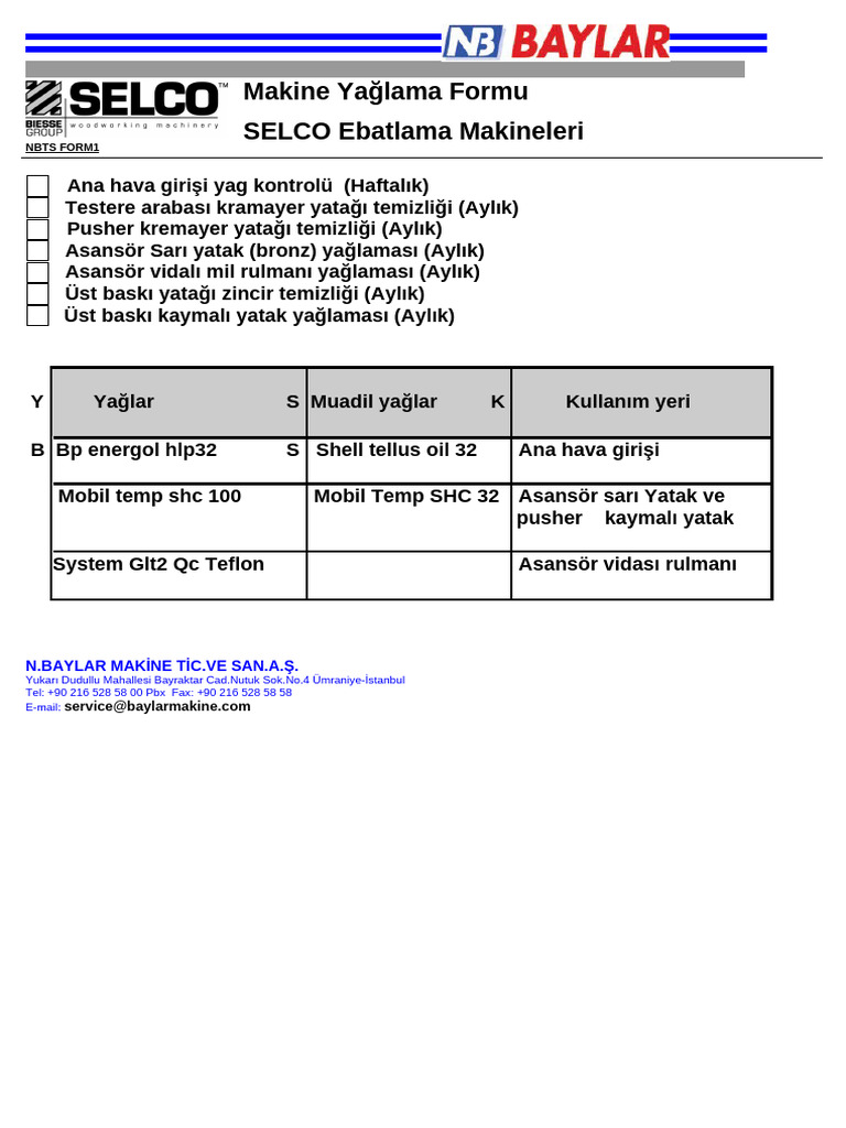 Yağlama Selco | PDF