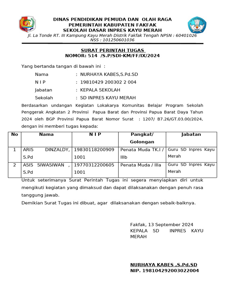 01 SURAt Penunjukan PLT | PDF