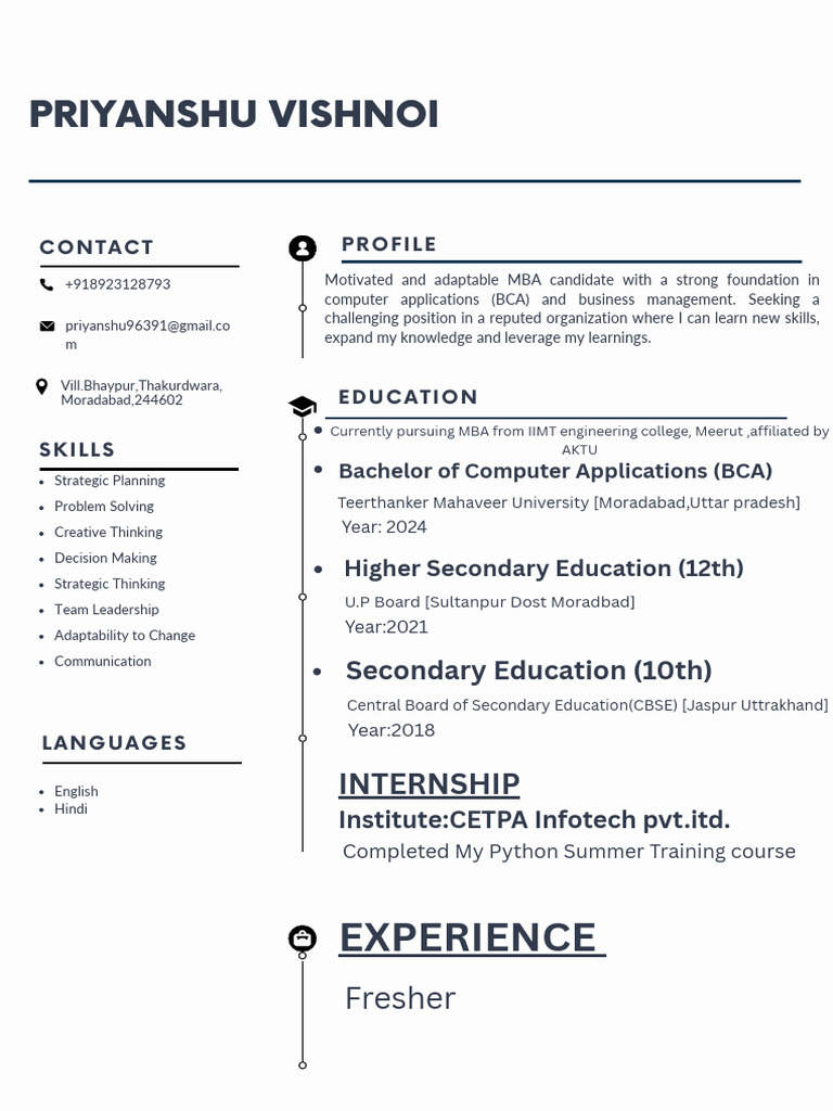 Priyanshu resume | PDF