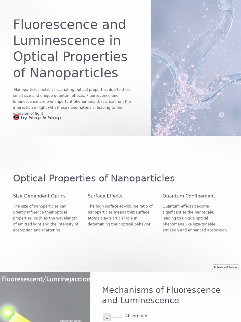 Fluorescence and Luminescence in Optical Properties of Nanoparticles ...