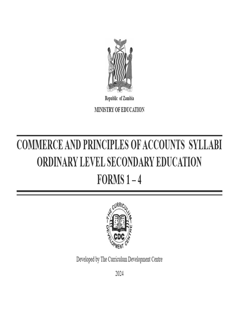 Commerce and Principles of Accounts Sylabus Camera Ready o Level Form 1 ...