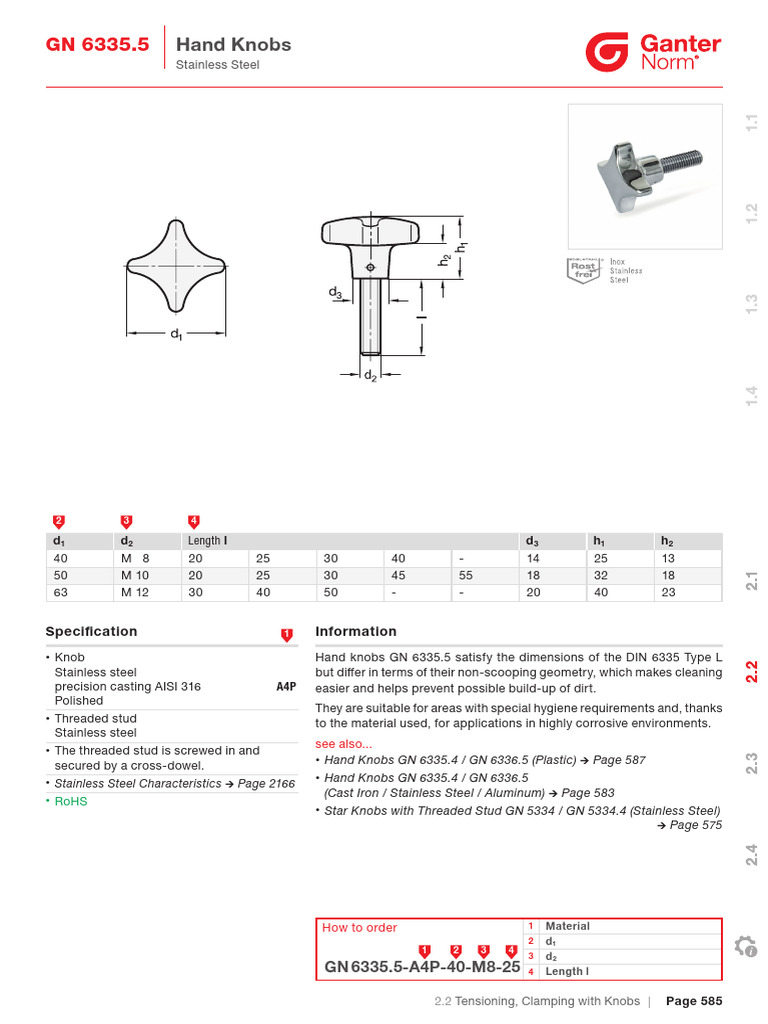 Hand Knobs: Stainless Steel | PDF | Stainless Steel | Industrial Processes