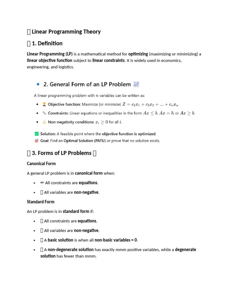 Linear Programming Basics and Forms | PDF