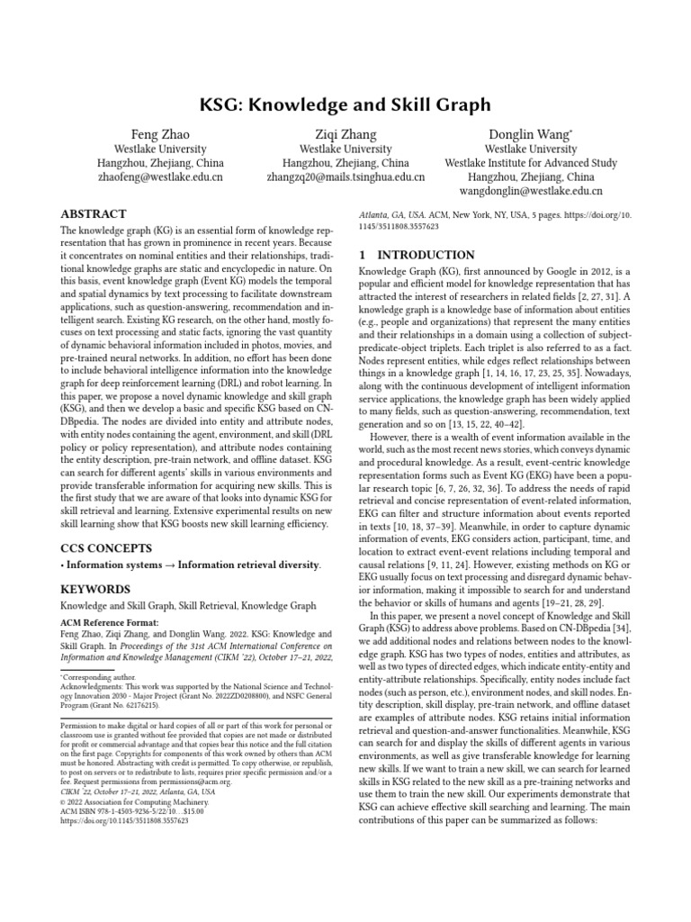 KSGKnowledge and Skill Graph - Paper | PDF | Knowledge | Information