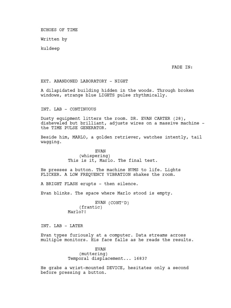 ECHOES OF TIME Screenplay | PDF