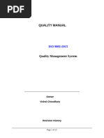 ISO 9001-2015 Quality Manual | PDF | Quality Management System | Iso 9000
