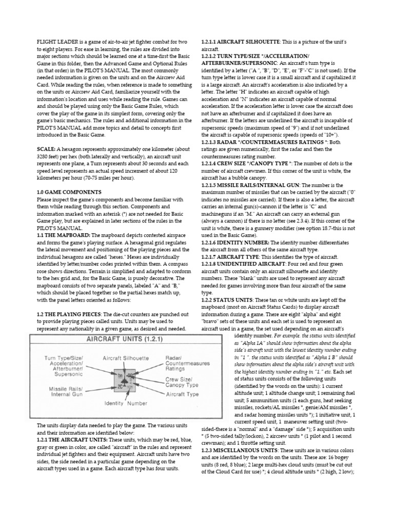 Flight Leader Rules With Tables | PDF | Artillery | Aircraft