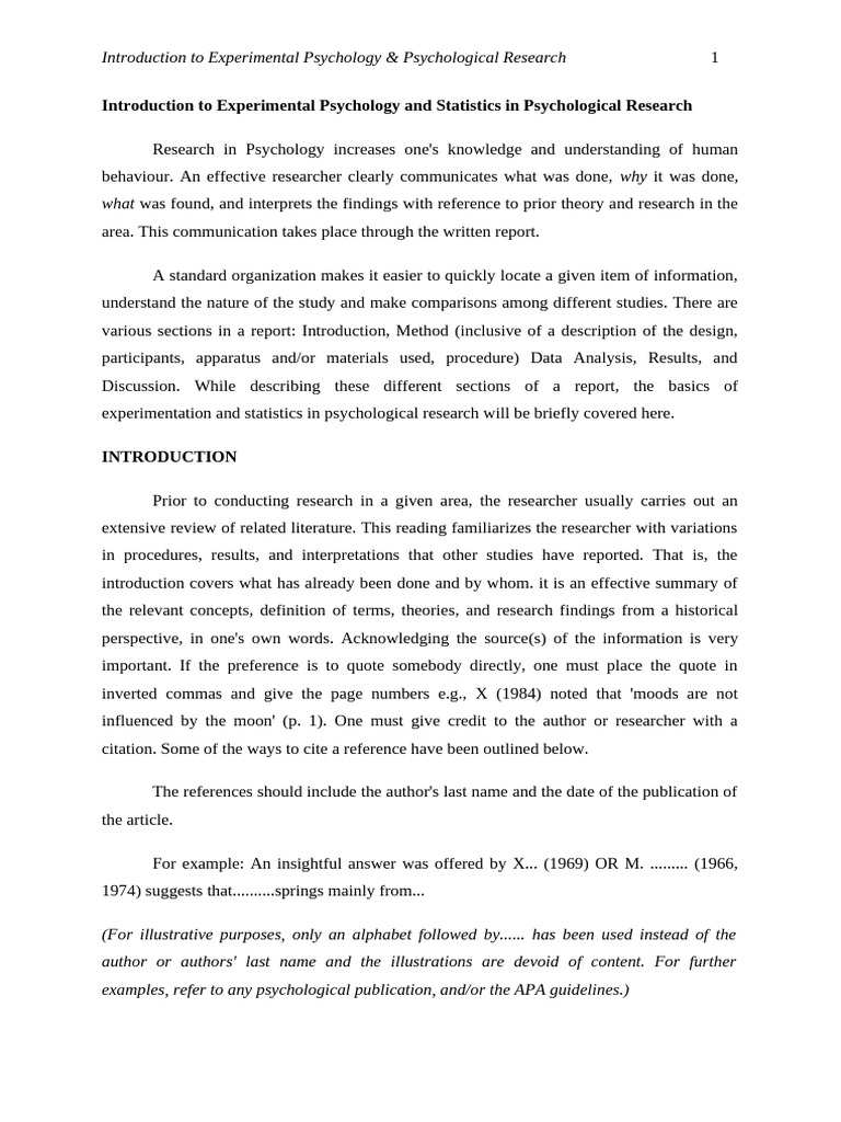 Experimental Psychology Research Guide | PDF | Hypothesis | Statistical ...