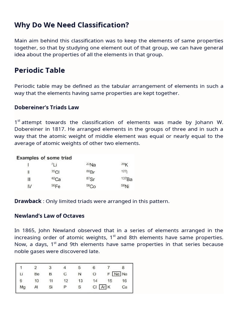 Why Do We Need Classification | PDF | Periodic Table | Ion