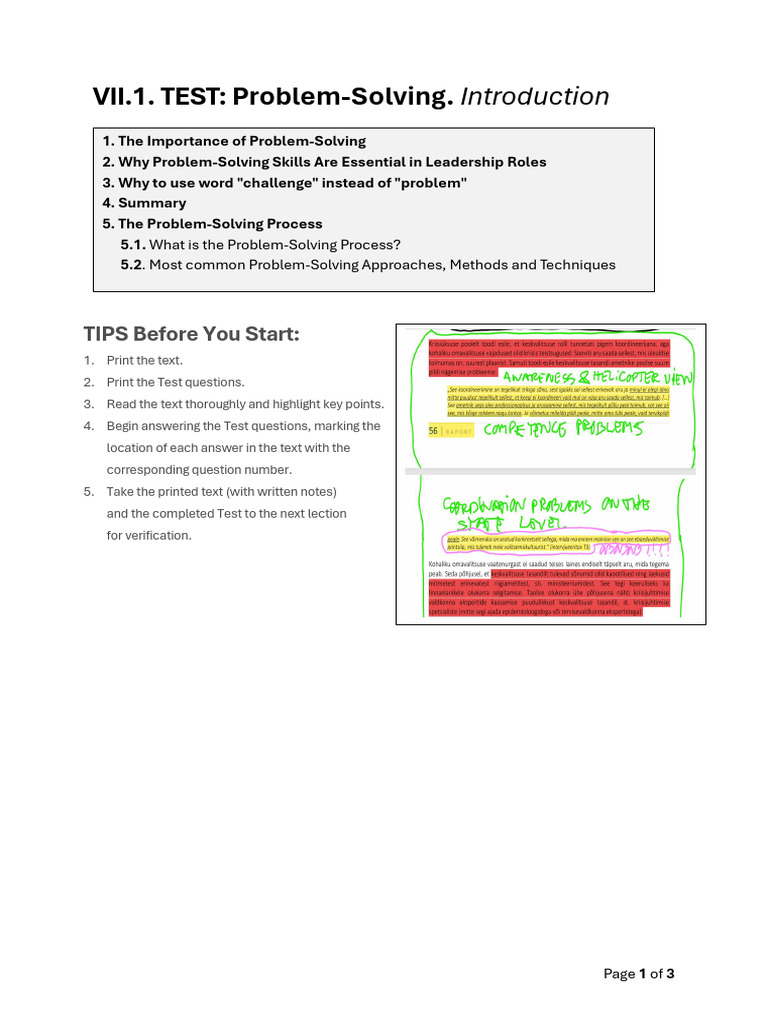 7.1. TEST Q Problem Solving INTRO | PDF | Cognition | Cognitive Science