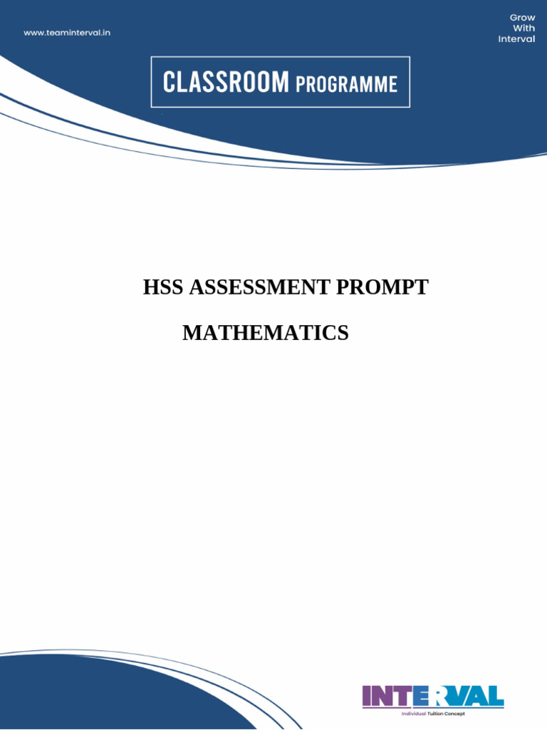 HSS Maths ASSESSMENT PROMPT | PDF | Arithmetic | Trigonometry