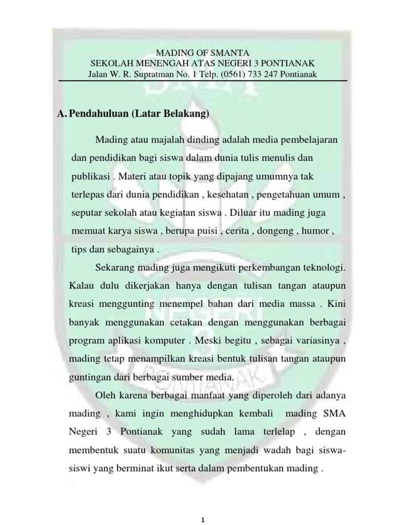 Proposal Mading | PDF