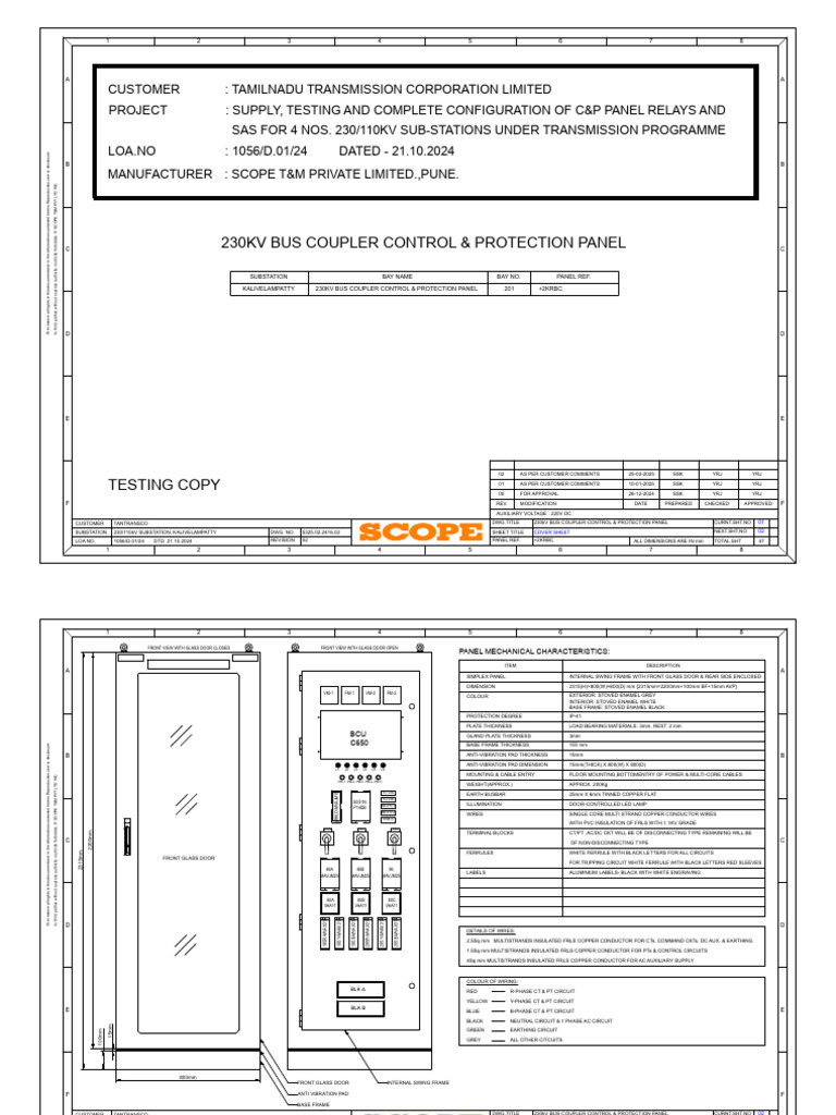 230kv Bus Coupler Control & Protection Panel Testing | PDF ...
