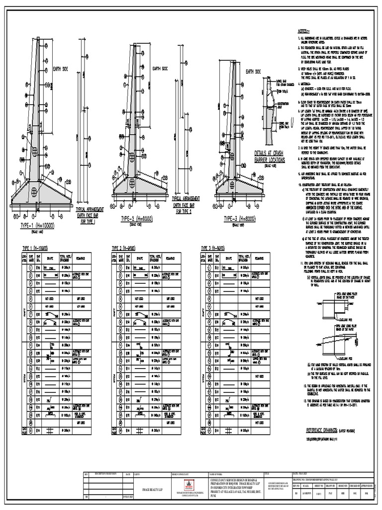 RCC - RETAINING WALL-8m TO 10m.Ht | PDF