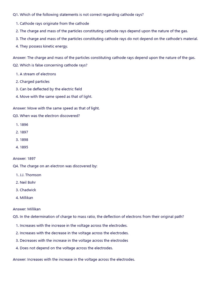 NEET Atomic Structure Question Set | PDF | Atoms | Atomic Nucleus