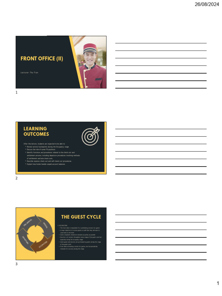 Front Office Operations: Check-Out Procedures | PDF | Credit Card ...