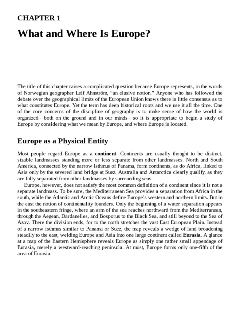 The European Culture Area A Systematic Geography - (1 What and Where Is ...